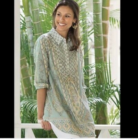 Soft Surroundings | Tops | Soft Surroundings Tabitha Mint Green Floral ...